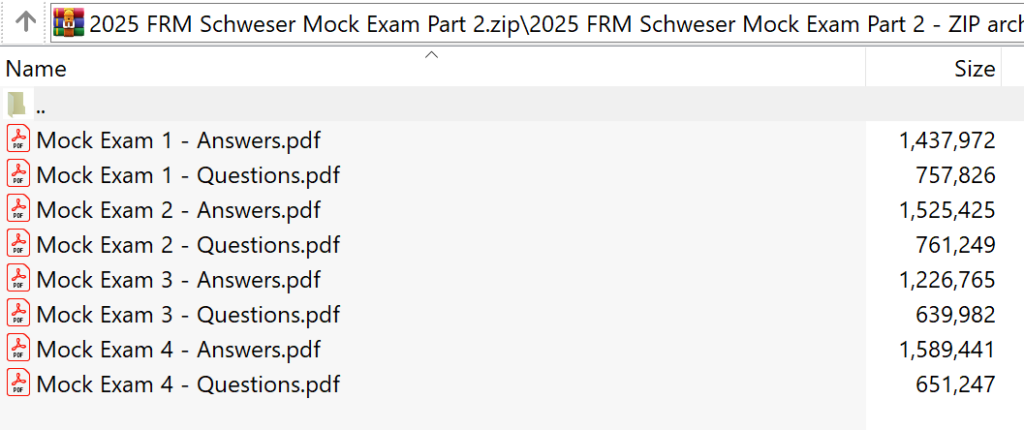 FRM 2025 Mock Exams Part 2 - CFA Materials