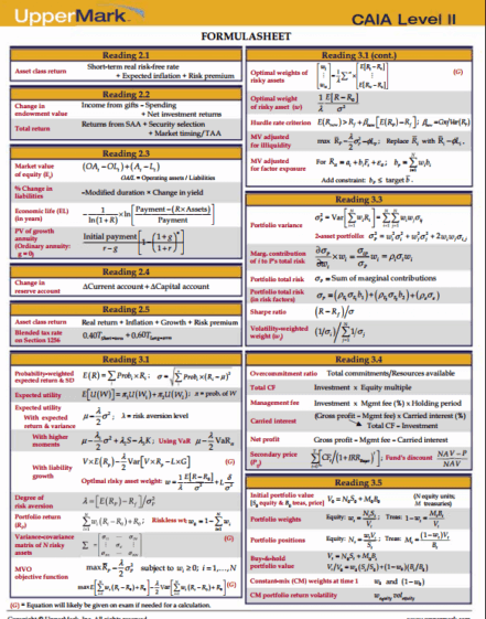 2026 CAIA UpperMark Handbook Level 2 with Formula Sheet - CFA Materials