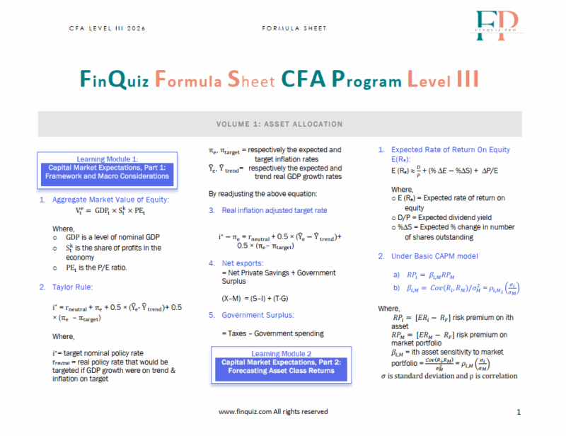 2026 CFA Finquiz Level 3 Stanley Notes, Battle-ready Summaries and ...